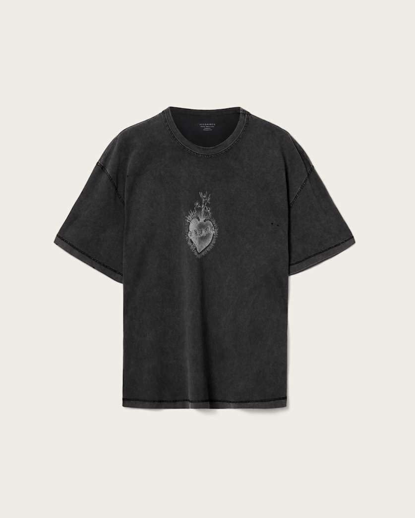 Sabbath Boxy Graphic T-Shirt Washed Black | ALLSAINTS